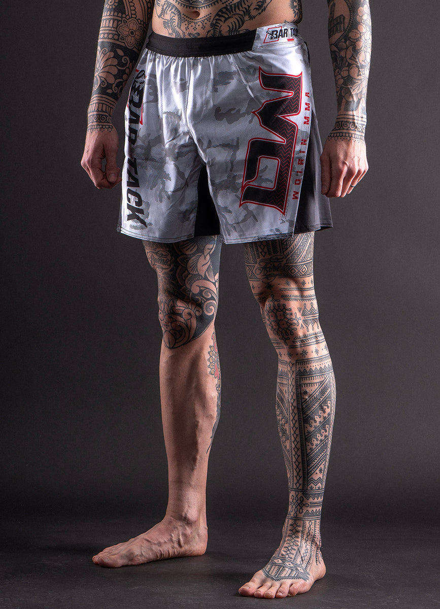 Short de MMA AeroMax™ Bar Tack x Daniel Woirin "Arctic Camo" - Blanc/N
